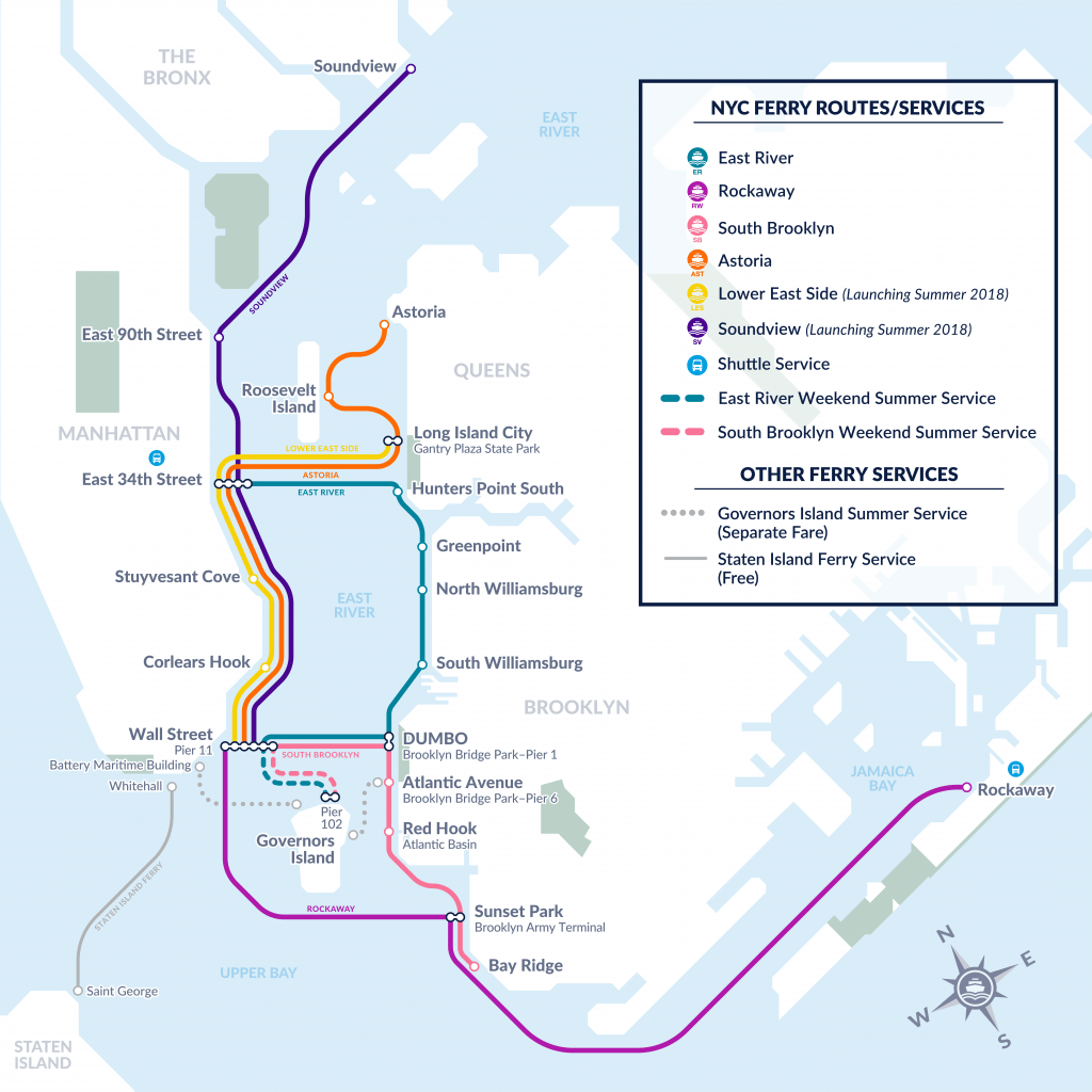 2018 NYC Ferry Route Map - New York City Ferry Service