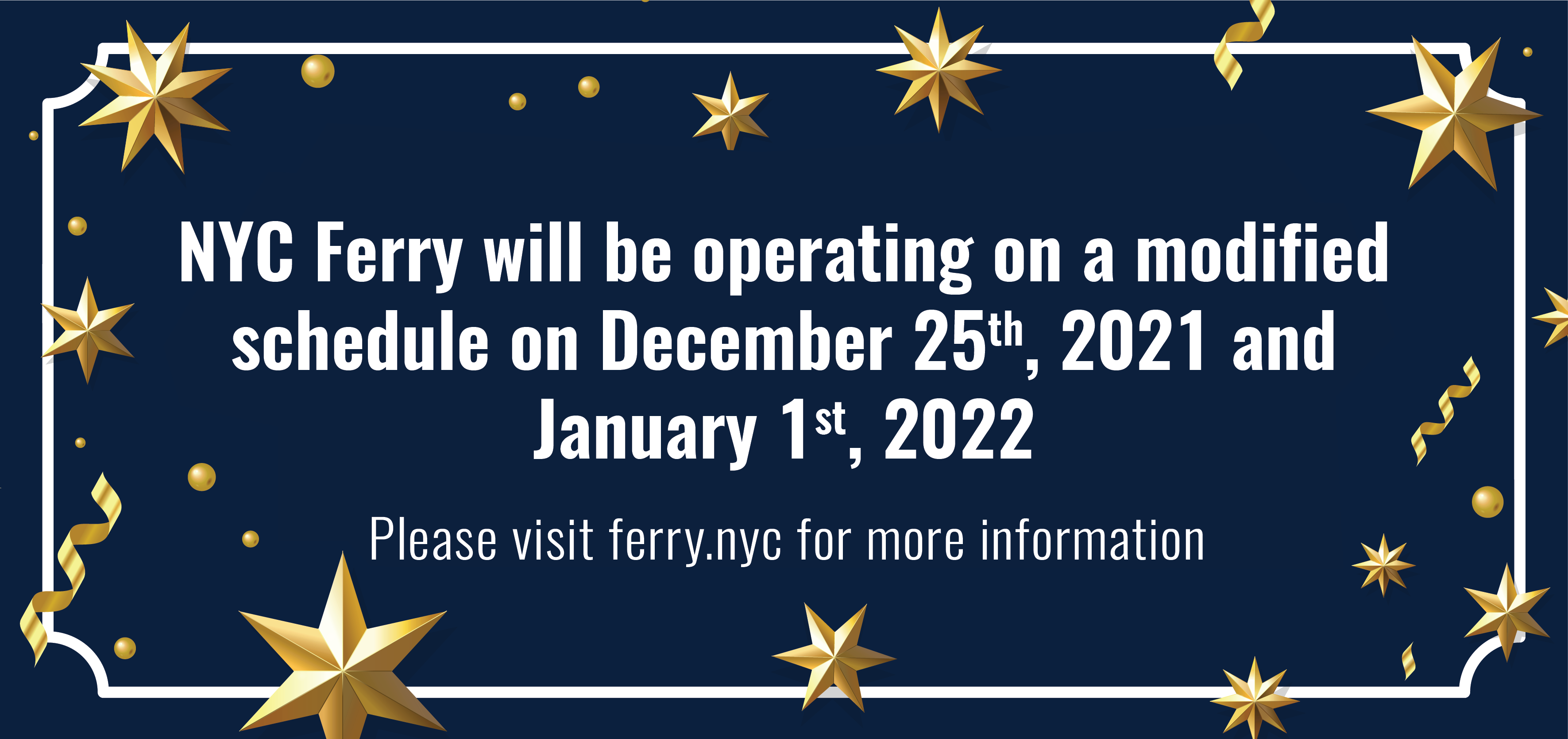 NYC Ferry Holiday Schedule: December 25th, 2021 & January 1st, 2022 ...